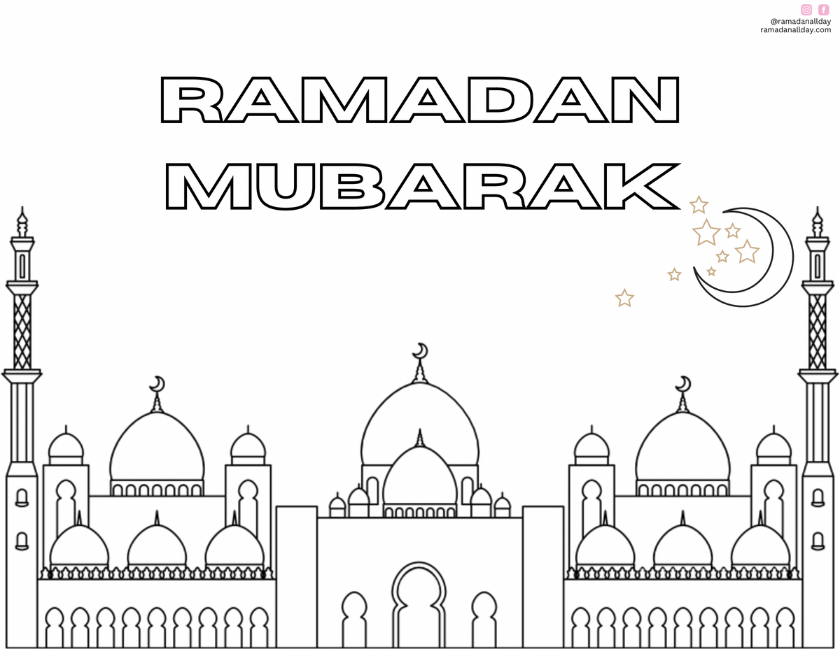 Ramadan Mubarak Coloring Page FREE PRINTABLE – Ramadan all day